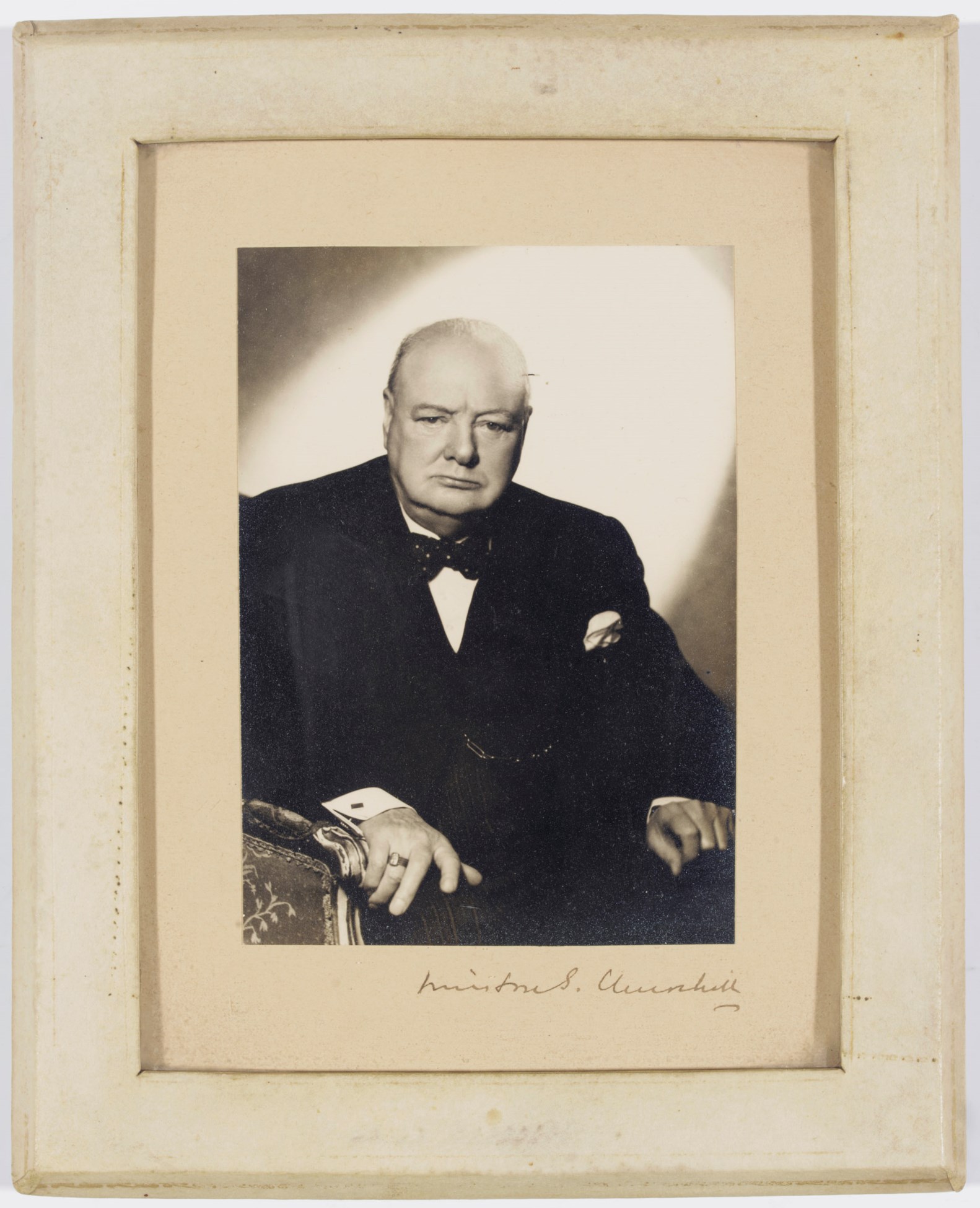 CHURCHILL, Winston S. (1874-1965). Photograph signed (on mount ...